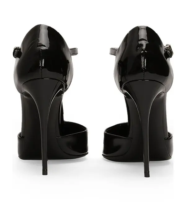 Dolce & Gabbana T-bar Pointed Toe Pumps With Buckle Ankle Strap