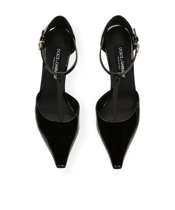 Dolce & Gabbana T-bar Pointed Toe Pumps With Buckle Ankle Strap