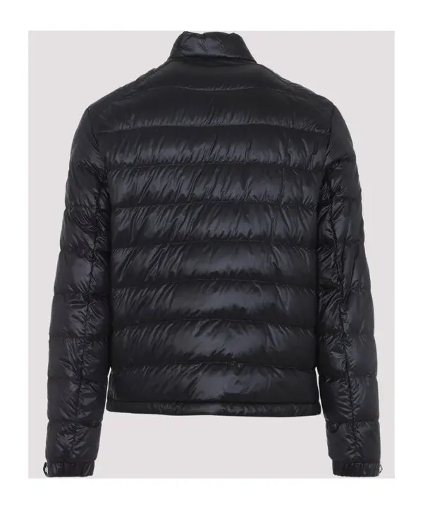 Moncler Short Padded Jacket With Stand Collar - Black