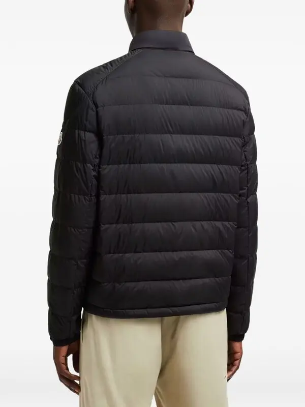 Moncler Short Padded Jacket With Stand Collar - Black