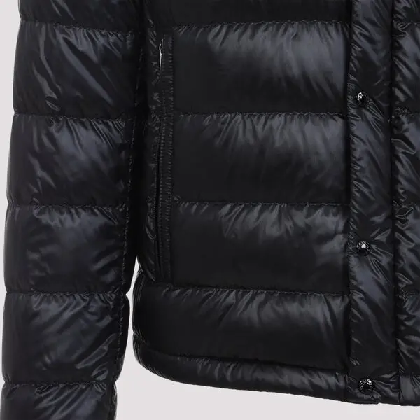Moncler Short Padded Jacket With Stand Collar - Black
