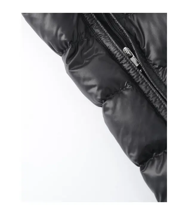 Moncler Short Padded Jacket With Stand Collar - Black