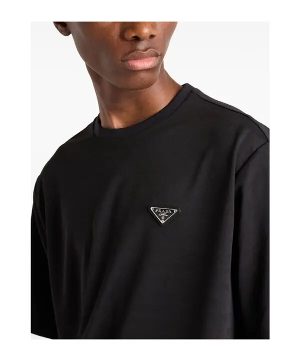 Prada All-over Triangle Motif Crewneck T-shirt
