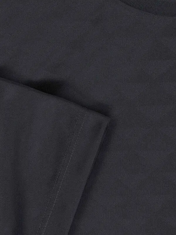 Prada All-over Triangle Motif Crewneck T-shirt - Black