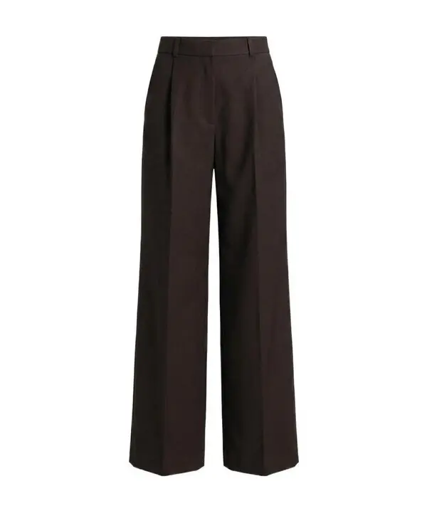 ANINE BING High Waisted Tailored Wide Leg Trousers - Black