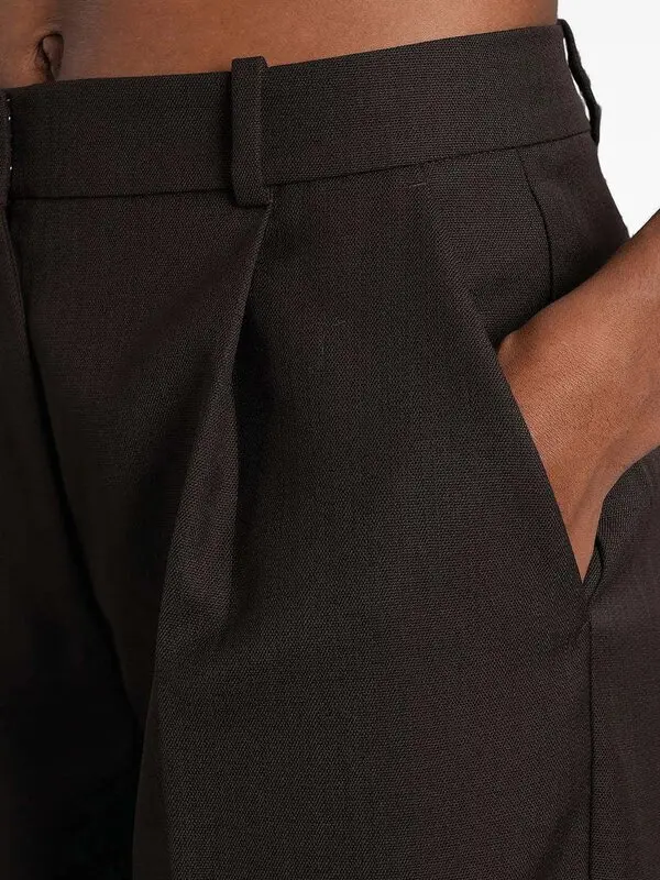 ANINE BING High Waisted Tailored Wide Leg Trousers