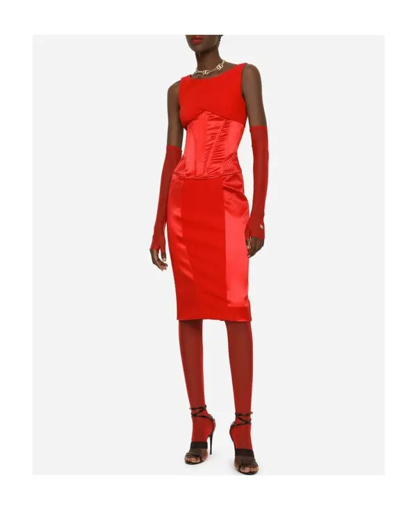 Dolce & Gabbana Satin Cady Calf-length Dress