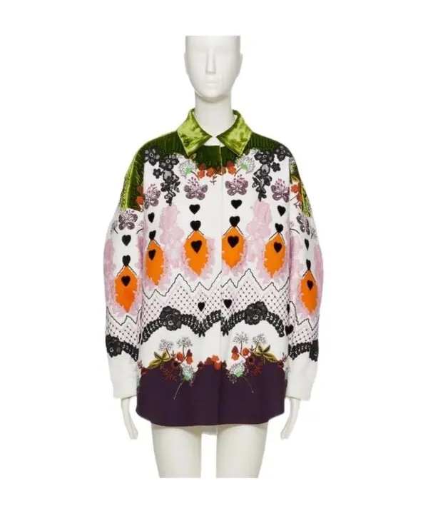 Valentino Garavani Floral Patterned Button-up Velvet Coat