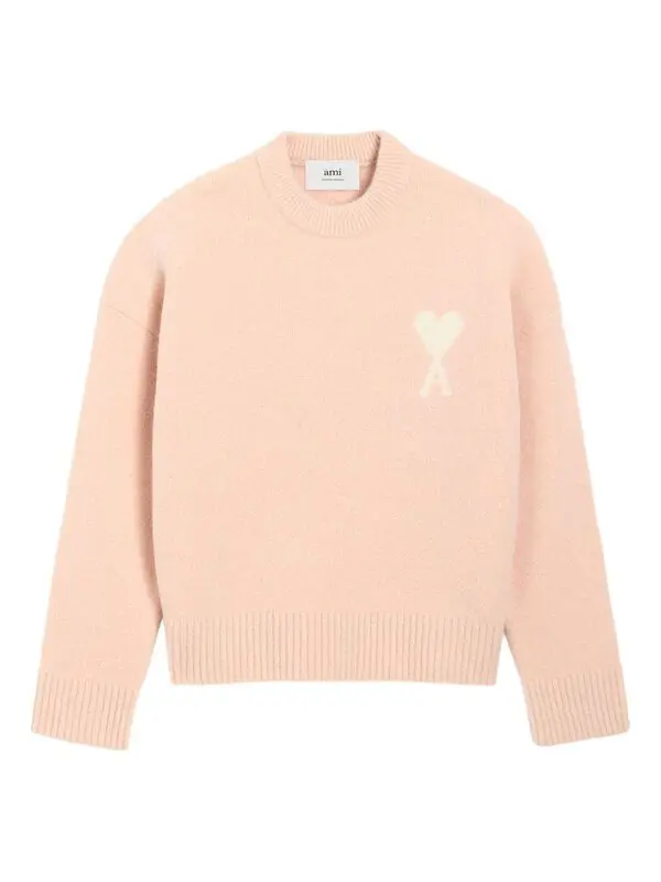Ami De Coeur Crewneck Knitted Jumper - Pink