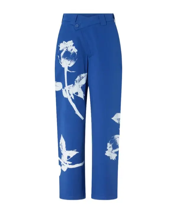 Pinko Floral Print Cotton Straight Leg Trousers