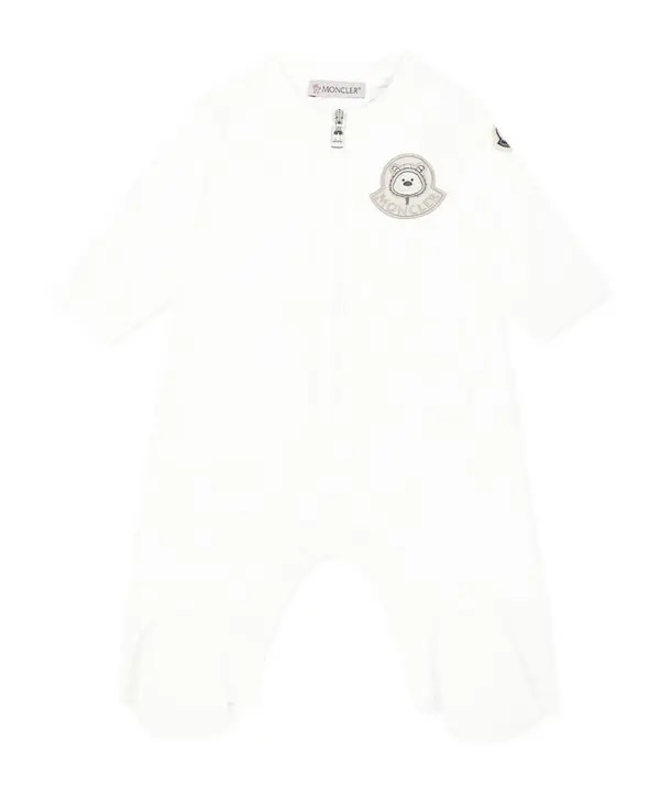 Moncler Teddy Bear Cotton Baby Grow - White