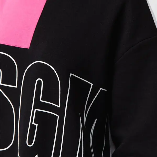 MSGM Spliced Logo Hooded Dress