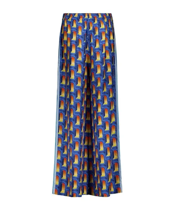 Casablanca L'arche De Nuit" Printed Wide-leg Trousers - Blue