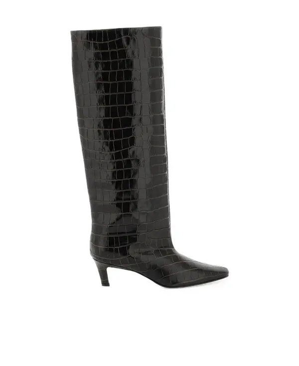 TOTEME Embossed Knee-high Boots - Black