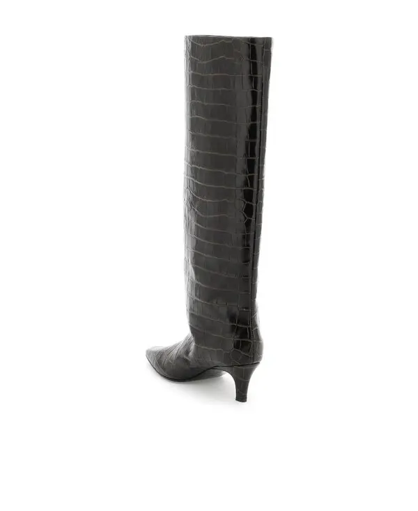 TOTEME Embossed Knee-high Boots - Black