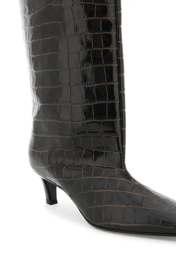 TOTEME Embossed Knee-high Boots - Black