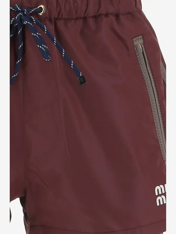 Miu Miu Technical Drawstring Shorts - Red