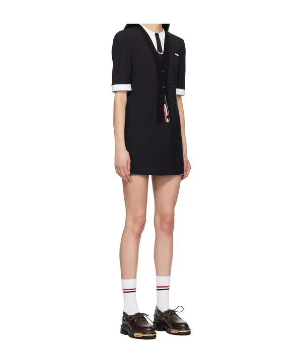 Thom Browne Striped Mini Dress - Black