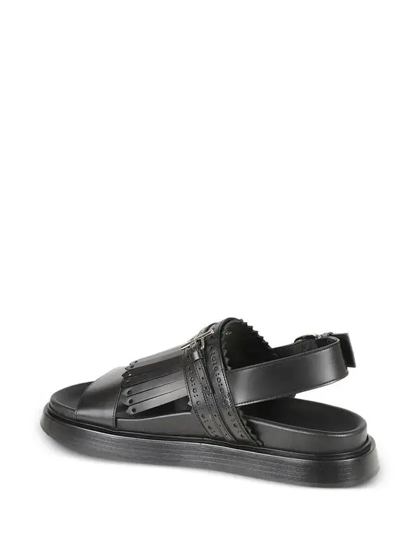 Alexander McQueen T-bar Fringed Detail Sandals