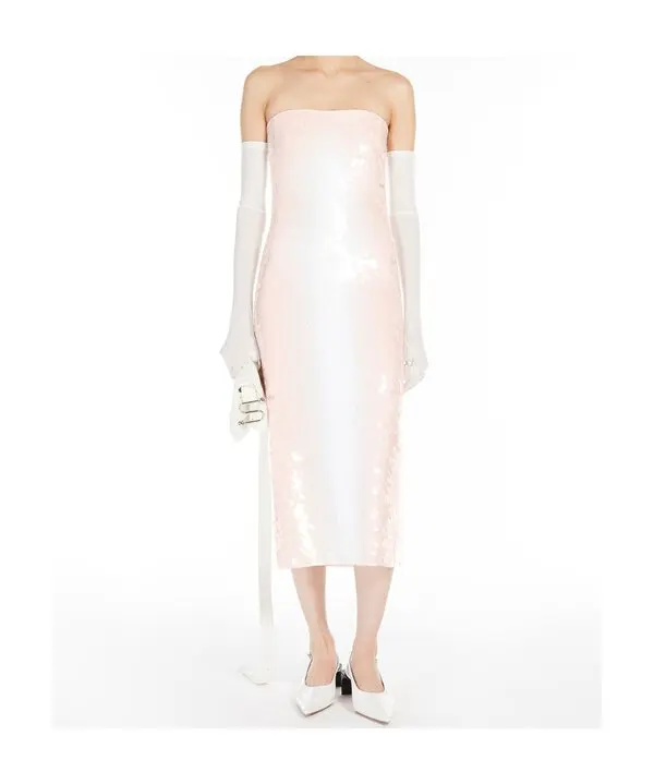 Sportmax Stemma Sequin Embellished Strapless Dress