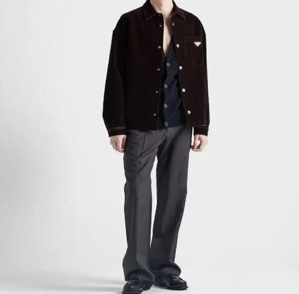 Prada Logo Plaque Button-up Shirt