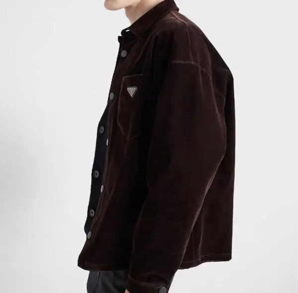 Prada Logo Plaque Button-up Shirt