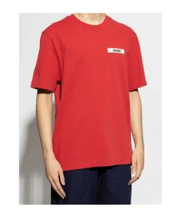 Jacquemus Logo Patch Crewneck T-shirt - Red