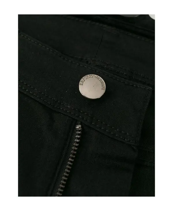 Emporio Armani Logo Patch Low-rise Skinny Jeans - Black