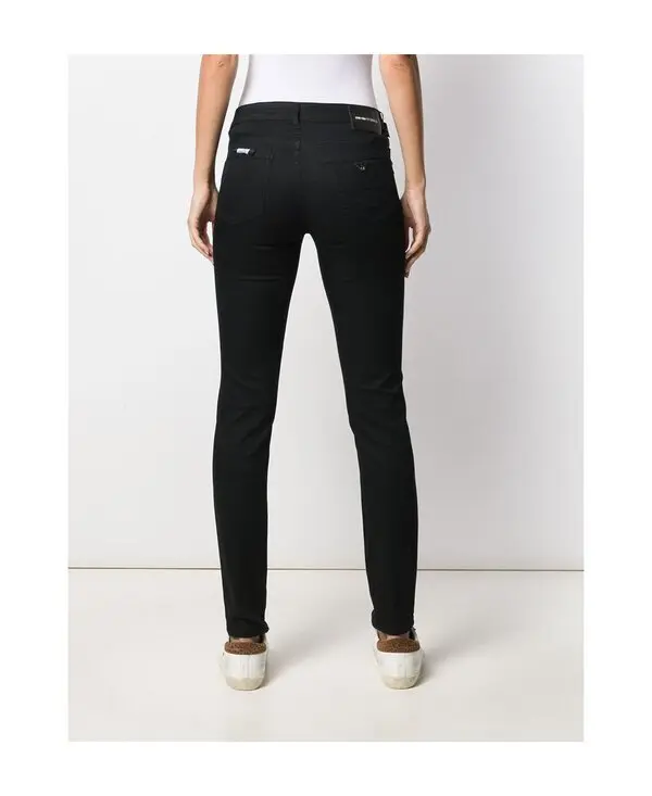 Emporio Armani Logo Patch Low-rise Skinny Jeans - Black