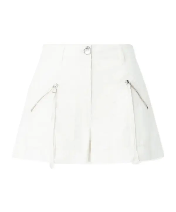 Pinko Zip-detailed Straight Hem Shorts - White