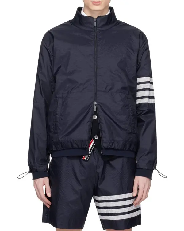 Thom Browne Zip-up 4-bar Striped Ripstop Jacket