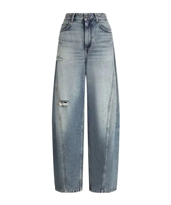 Dolce & Gabbana Wide Leg Distressed Jeans - Gray
