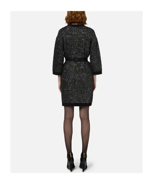 Elisabetta Franchi Sequin Thread Mini-dress With Belt