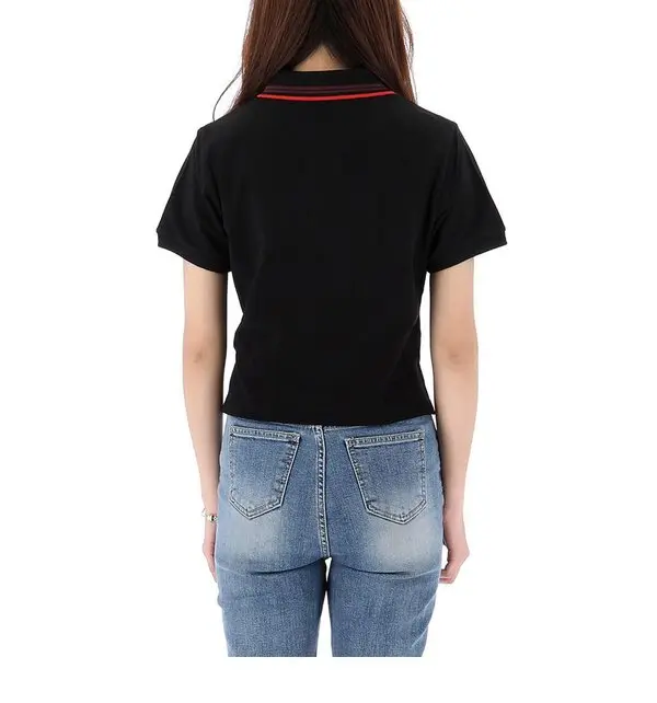 VIVIENNE WESTWOOD Short Sleeve Polo Shirt With Embroidered Saturn Logo - Black