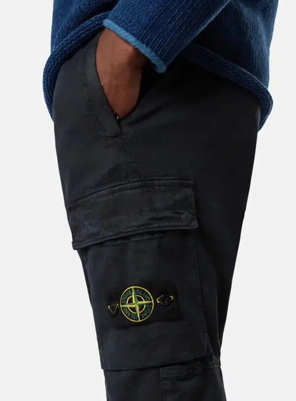 Stone Island Elasticated-cuff Cargo Trousers - Blue