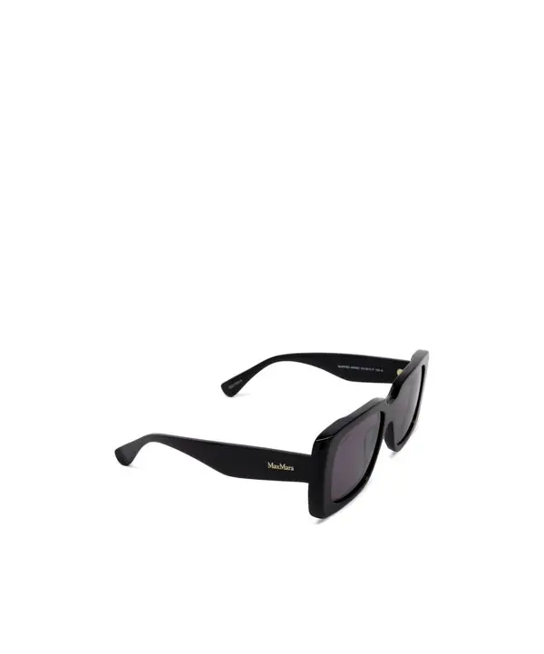 Max Mara Square Frame Sunglasses With Logo Detail - Bright Black