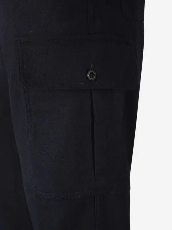 Incotex Flannel Cargo Pants - Navy Blue