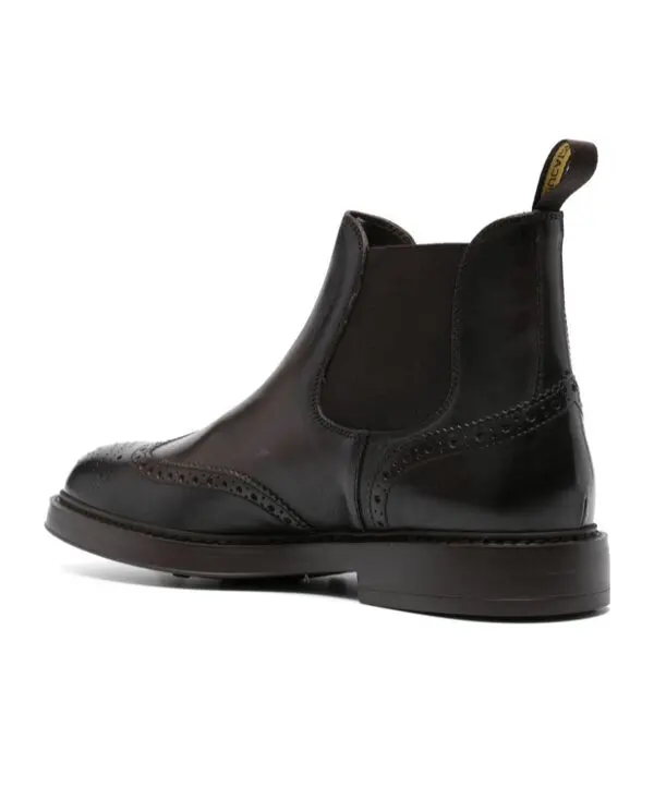 DOUCAL'S Round Toe Chelsea Boots With Perforated Trim
