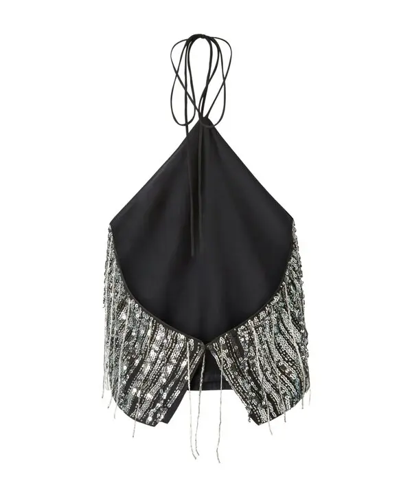 Pinko Sequinned Open-back Halter Top