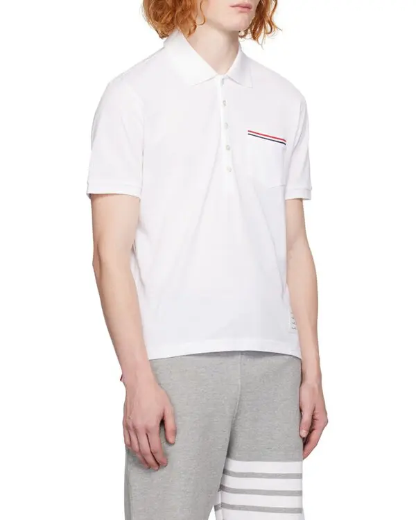 Thom Browne Rwb Short-sleeved Polo Shirt - White