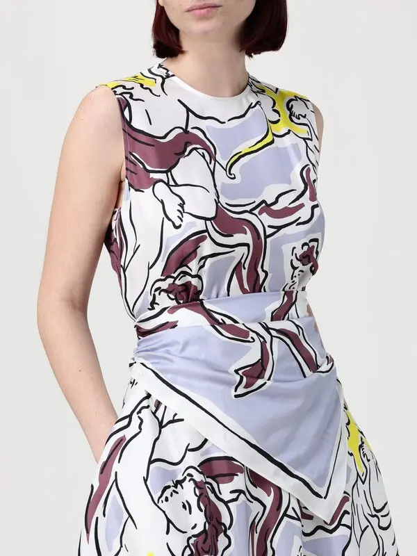 Tory Burch Sleeveless Patterned Print Asymmetrical Dress - No