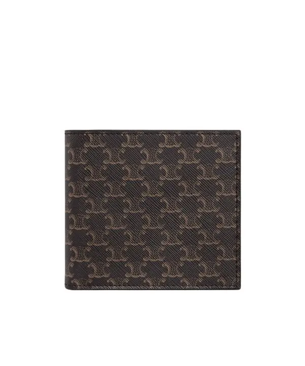 Celine Bi-fold Wallet In Triomphe Canvas - Black