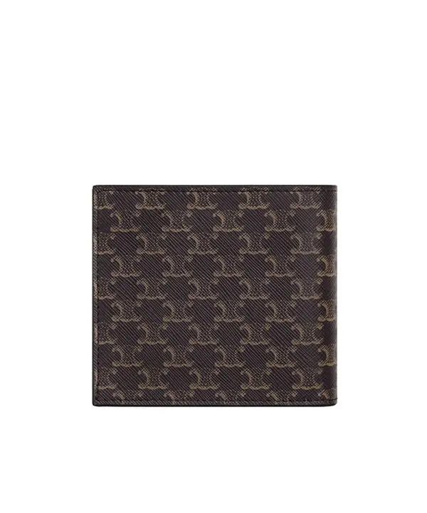 Celine Bi-fold Wallet In Triomphe Canvas - Black