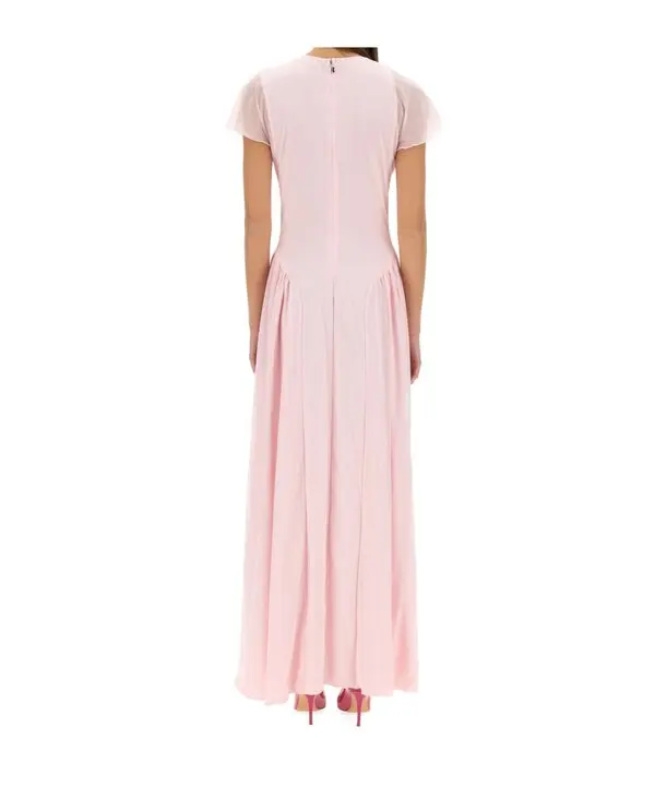 ROTATE BY BIRGER CHRISTENSEN V-neck Draped Maxi Dress