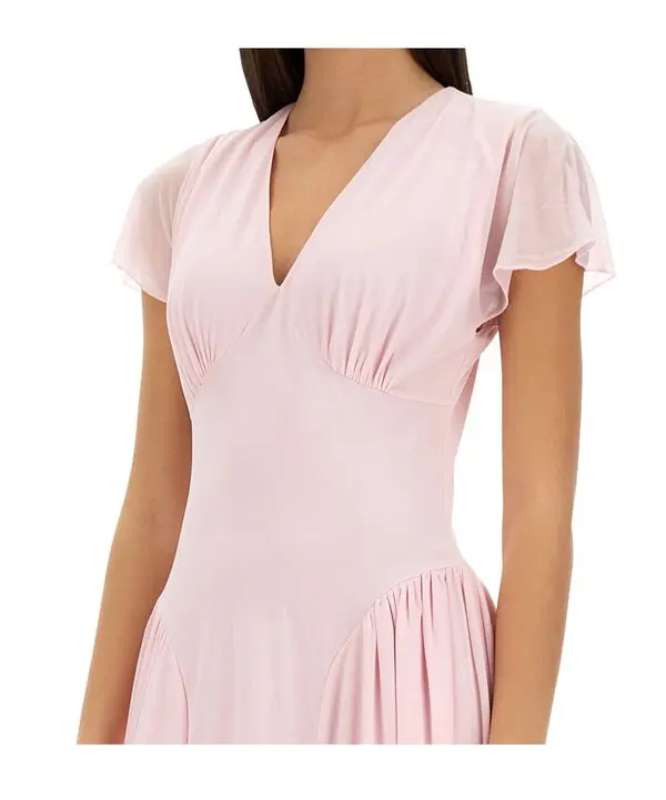 ROTATE BY BIRGER CHRISTENSEN V-neck Draped Maxi Dress