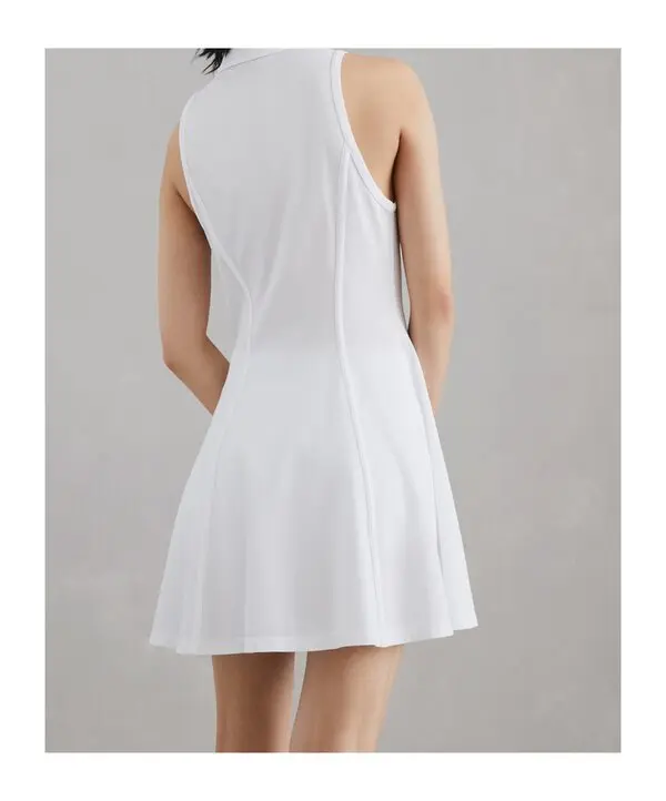 Brunello Cucinelli Sleeveless Collared Dress With Embroidered Logo And Matching Shorts