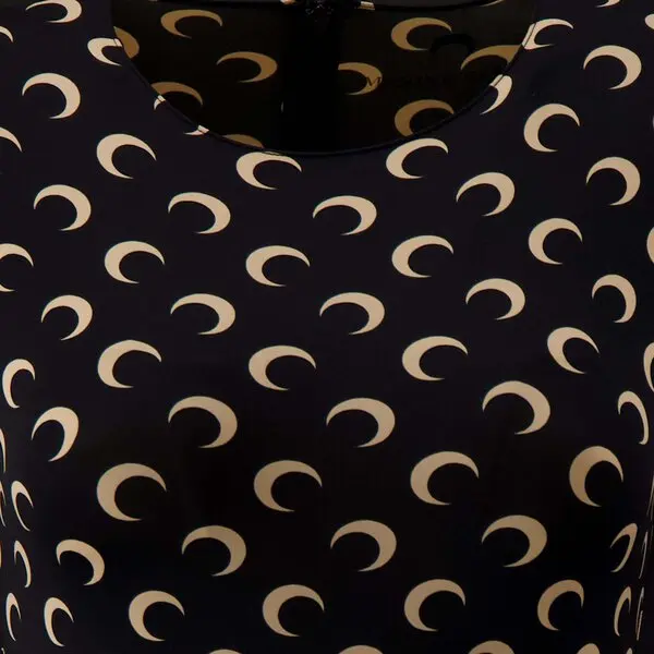 MARINE SERRE Crescent Moon Print Crewneck Jumpsuit - Black