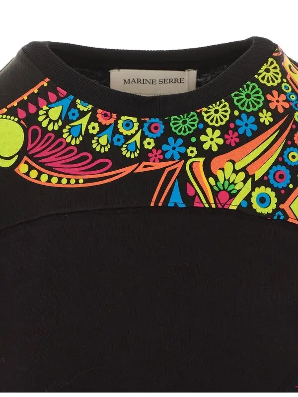 MARINE SERRE Asymmetric Printed Dress