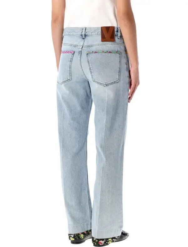 Valentino Garavani Belt Loop Jeans - Light Blue