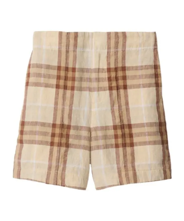 Burberry Check Linen Shorts - Wren